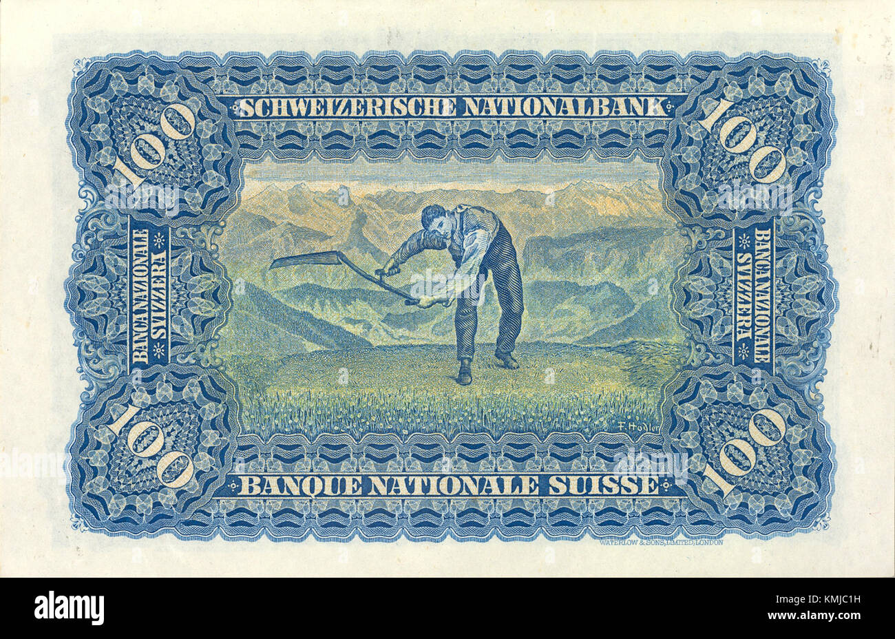 The CHF100 banknote features detailed design elements that highlight ...