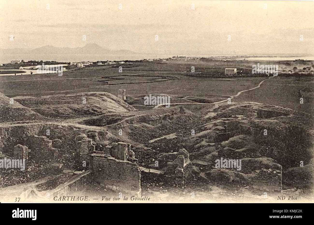 A photograph depicting the southern urbanization of Carthage ...