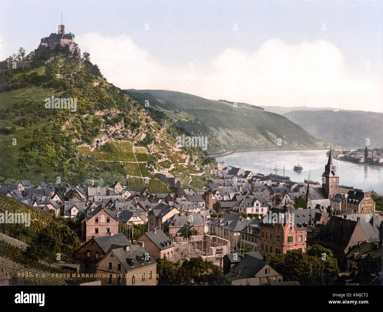 Marksburg Castle, photographed around 1900, is one of the most well ...