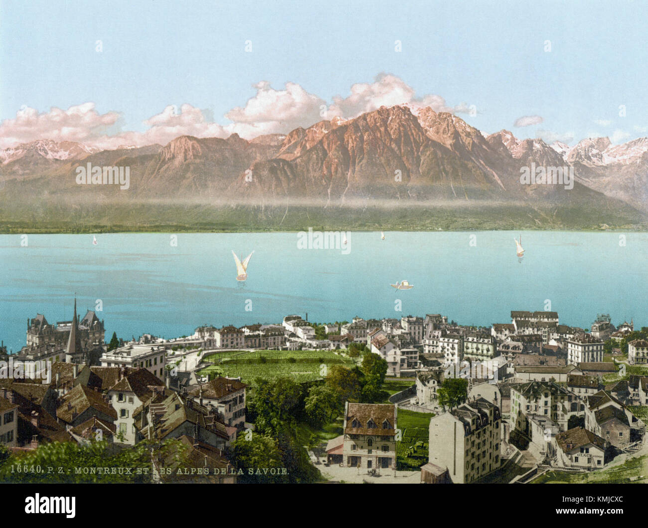 The photograph titled 'Montreux 1' captures a scene from around 1900 in ...