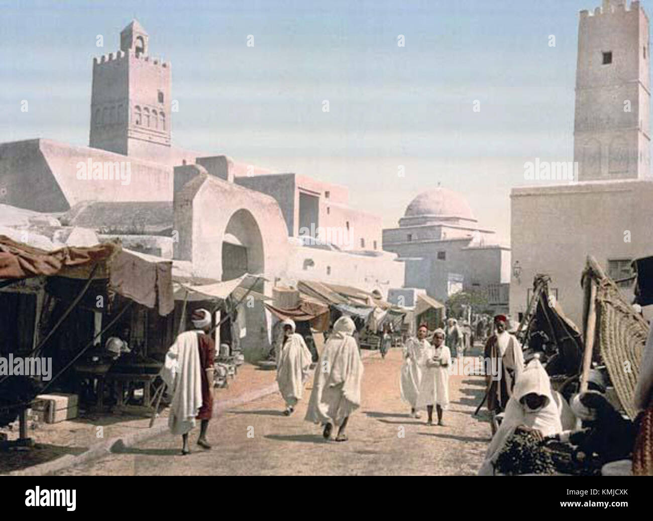 The mosque in the main street of Kairouan, Tunisia, is a historic ...