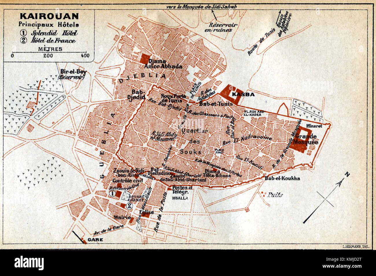 Plan Kairouan from 1916 is a historical urban layout or map detailing ...