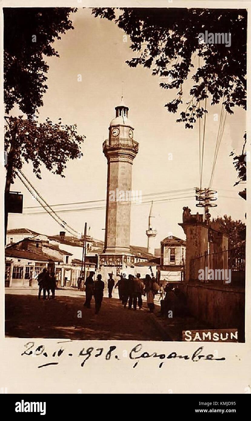 The Samsun Clock Tower (Saat Kulesi) in Samsun, Turkey, built in 1938 ...