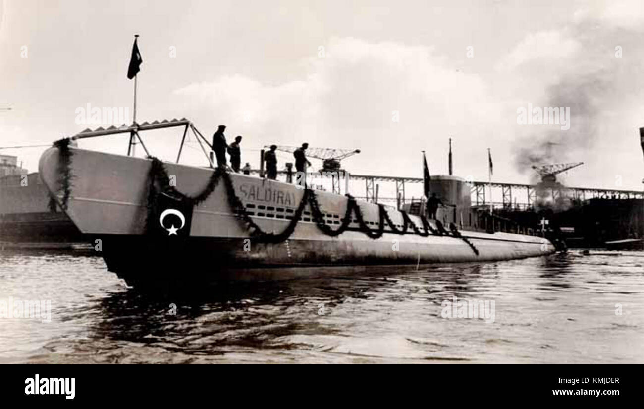 The Turkish submarine Saldiray is a vessel of the Turkish Navy (DzKK ...