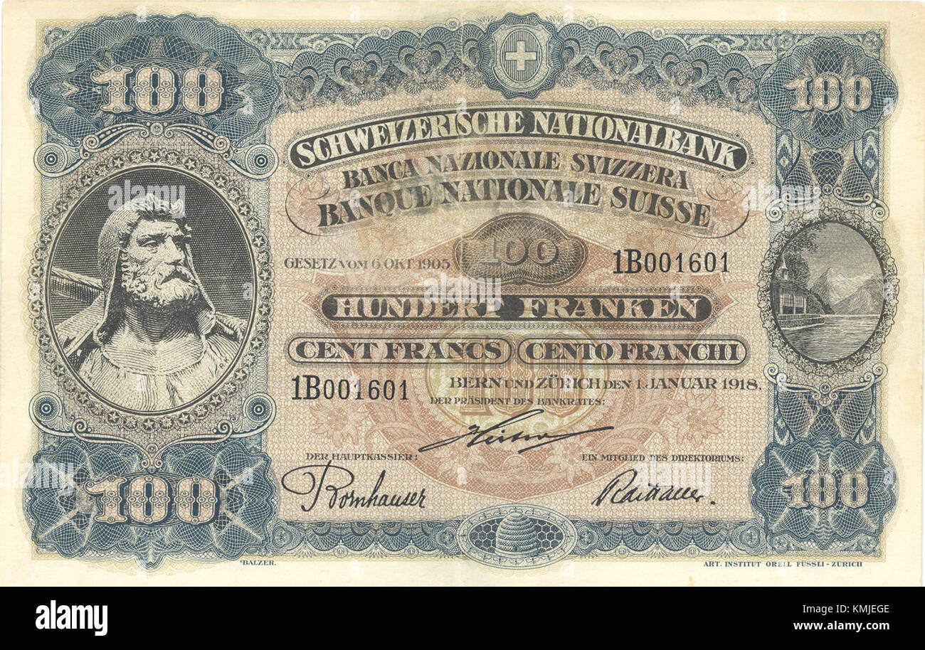 CHF100 3 front horizontal refers to a horizontal image of a 100 Swiss ...