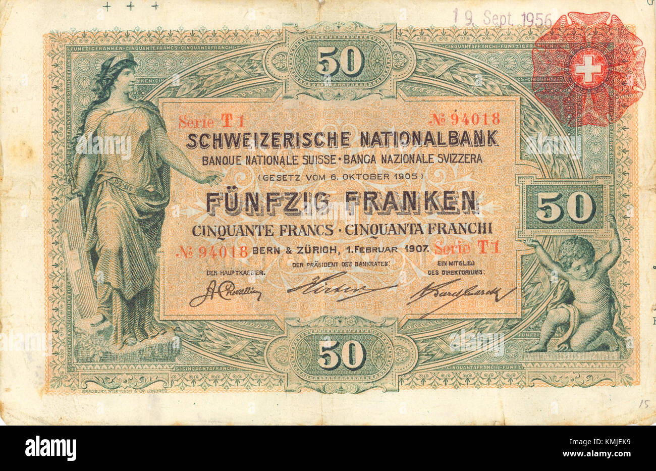 The CHF50 1 is a currency note issued by the Swiss National Bank ...