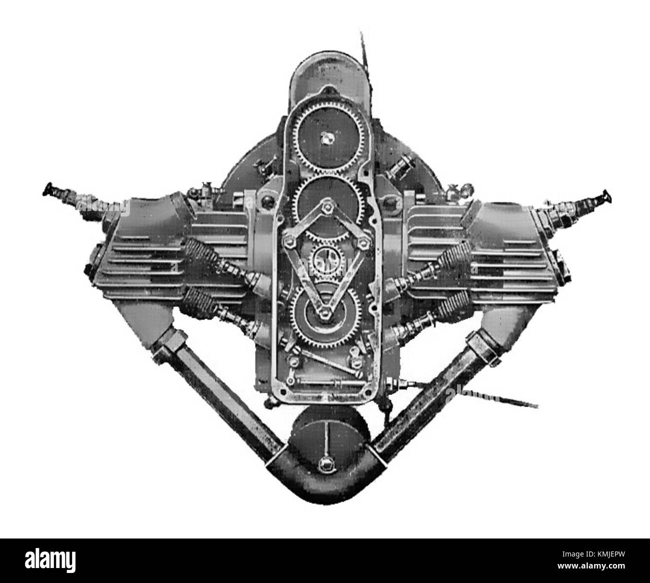 The 1912 Douglas twin-engine motorcycle featured innovative timing gear ...