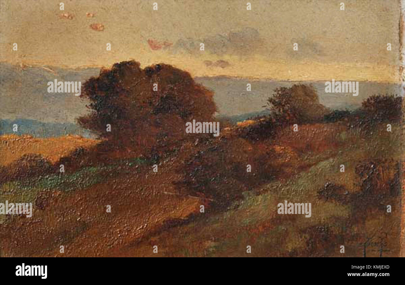Ernesto Laroche's 'Paisaje serrano' is a painting that captures the ...