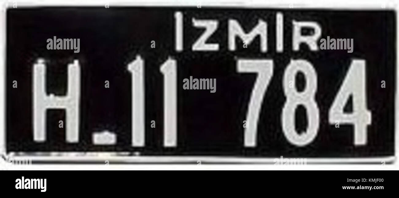 'Eski Izmir Plaka' refers to an antique vehicle license plate from ...