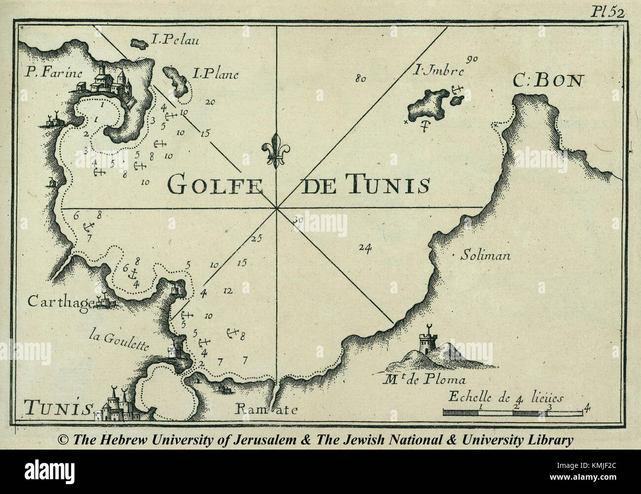 Golfe de Tunis, as captured in a 1764 artwork by Roux, depicts the ...