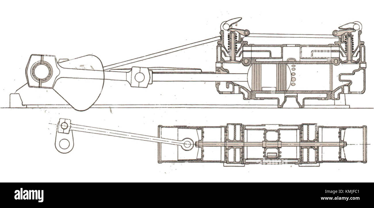 The Koerting gas engine, featured in longitudinal sections, was an ...