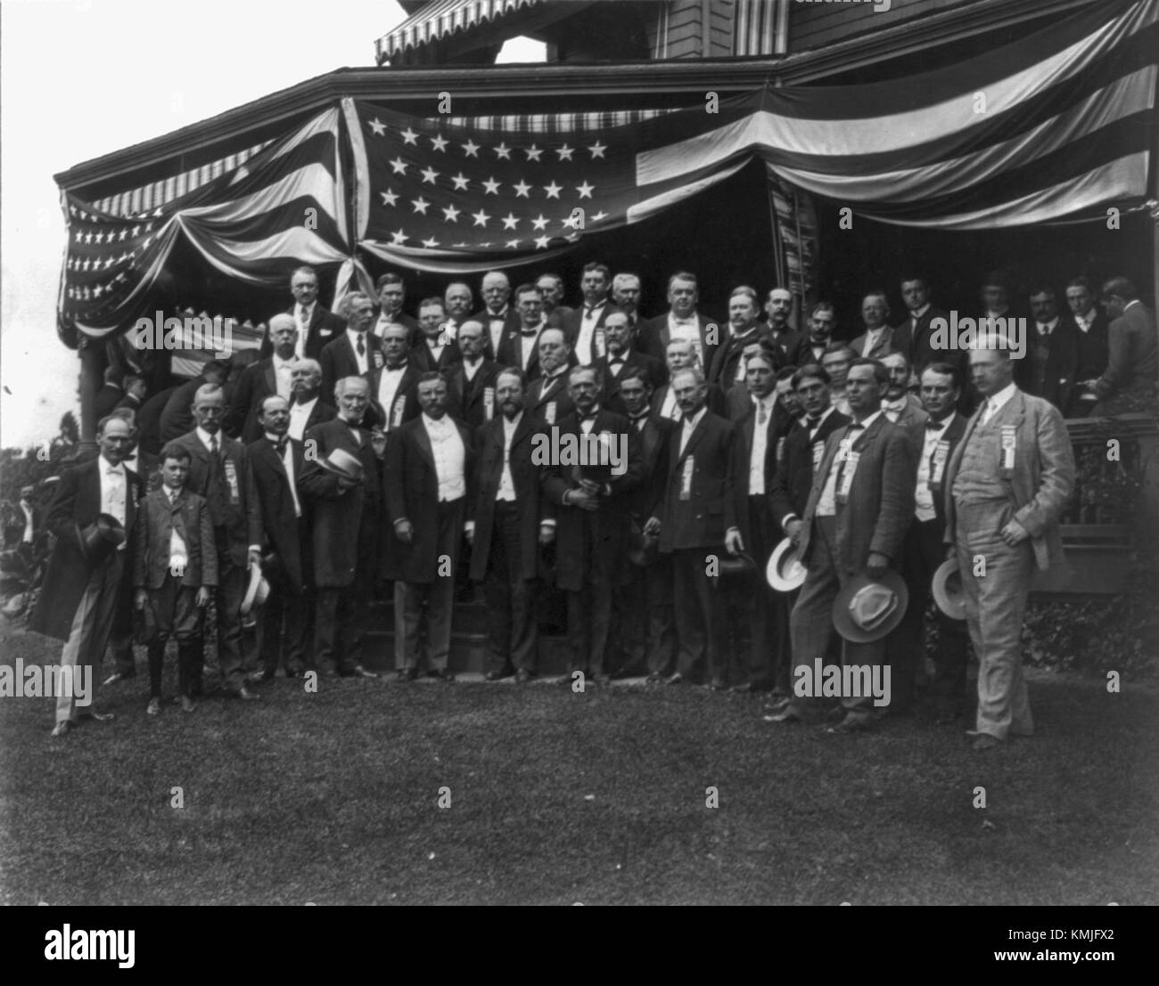 A historical photograph showing Theodore Roosevelt, Joseph Cannon ...