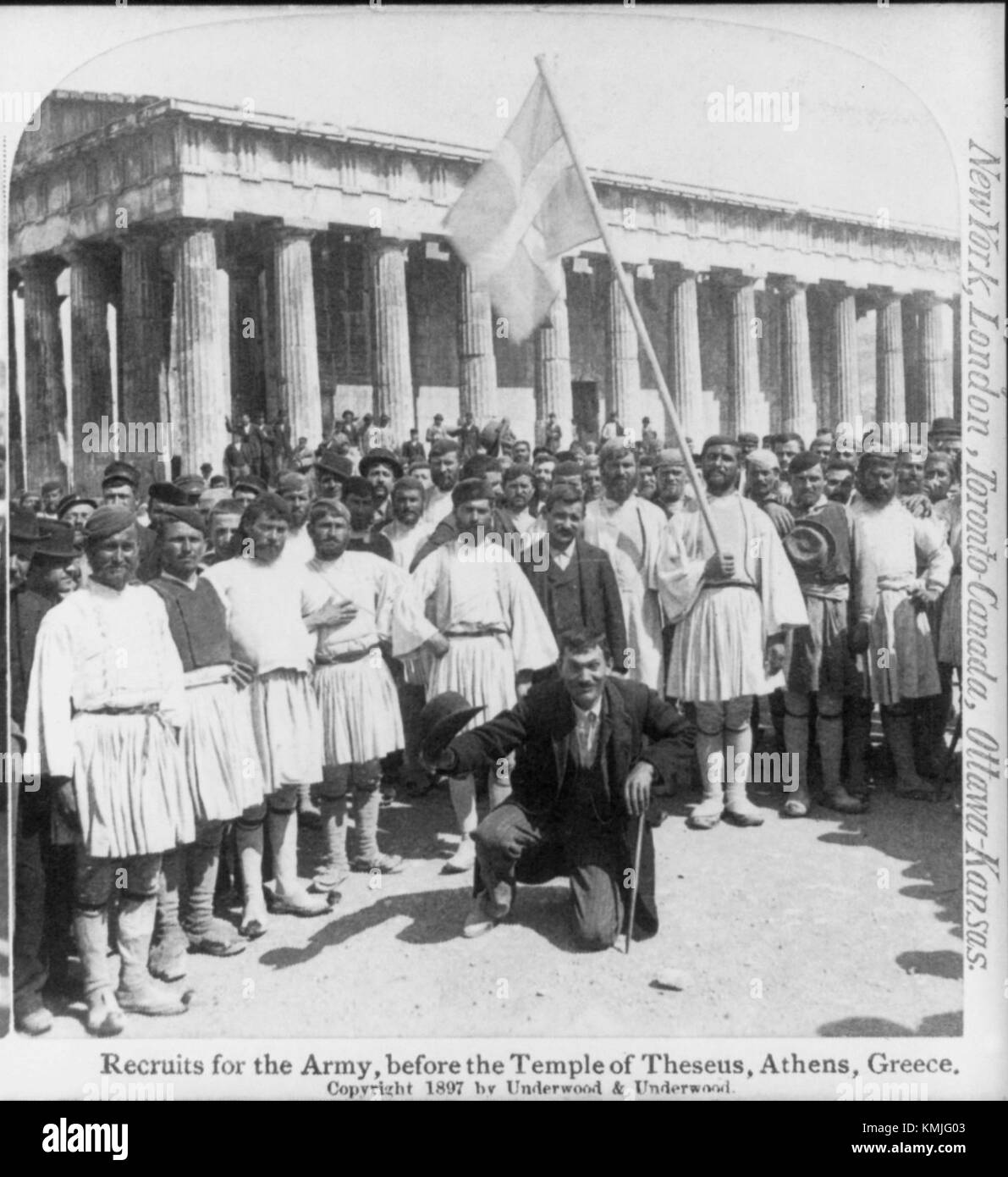 Recruits for the Army, before the Temple of Theseus, Athens, Greece ...