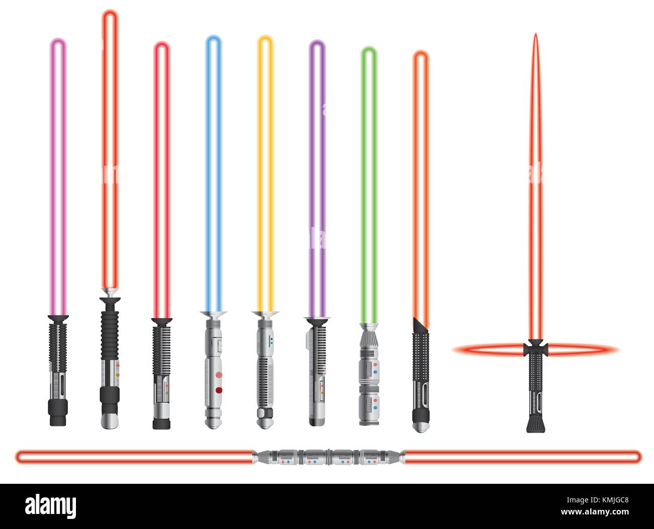 Light swords set. Futuristic melee sci fi Weapon, cosmic shiny neon ...