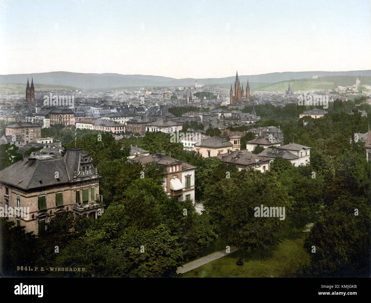 A postcard from Wiesbaden, Germany, circa 1900, depicting the city's ...