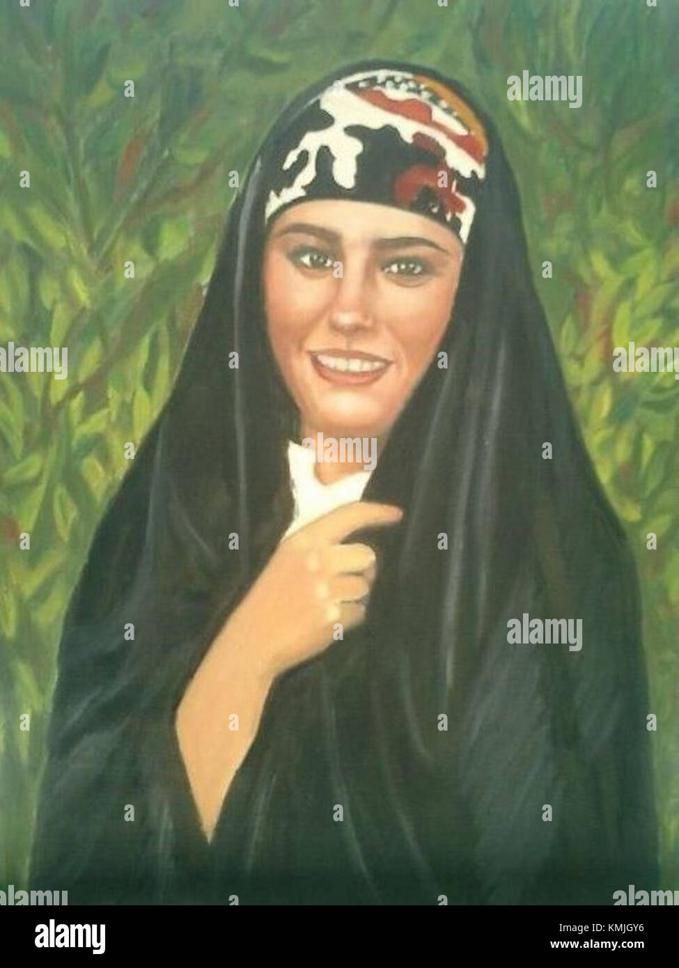 This photograph depicts a Syrian woman, offering a poignant ...