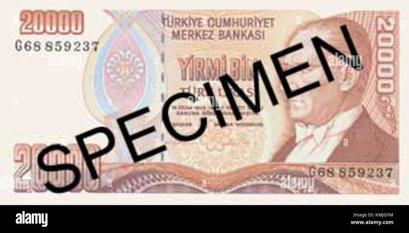 20000-II TL obverse Stock Photo - Alamy