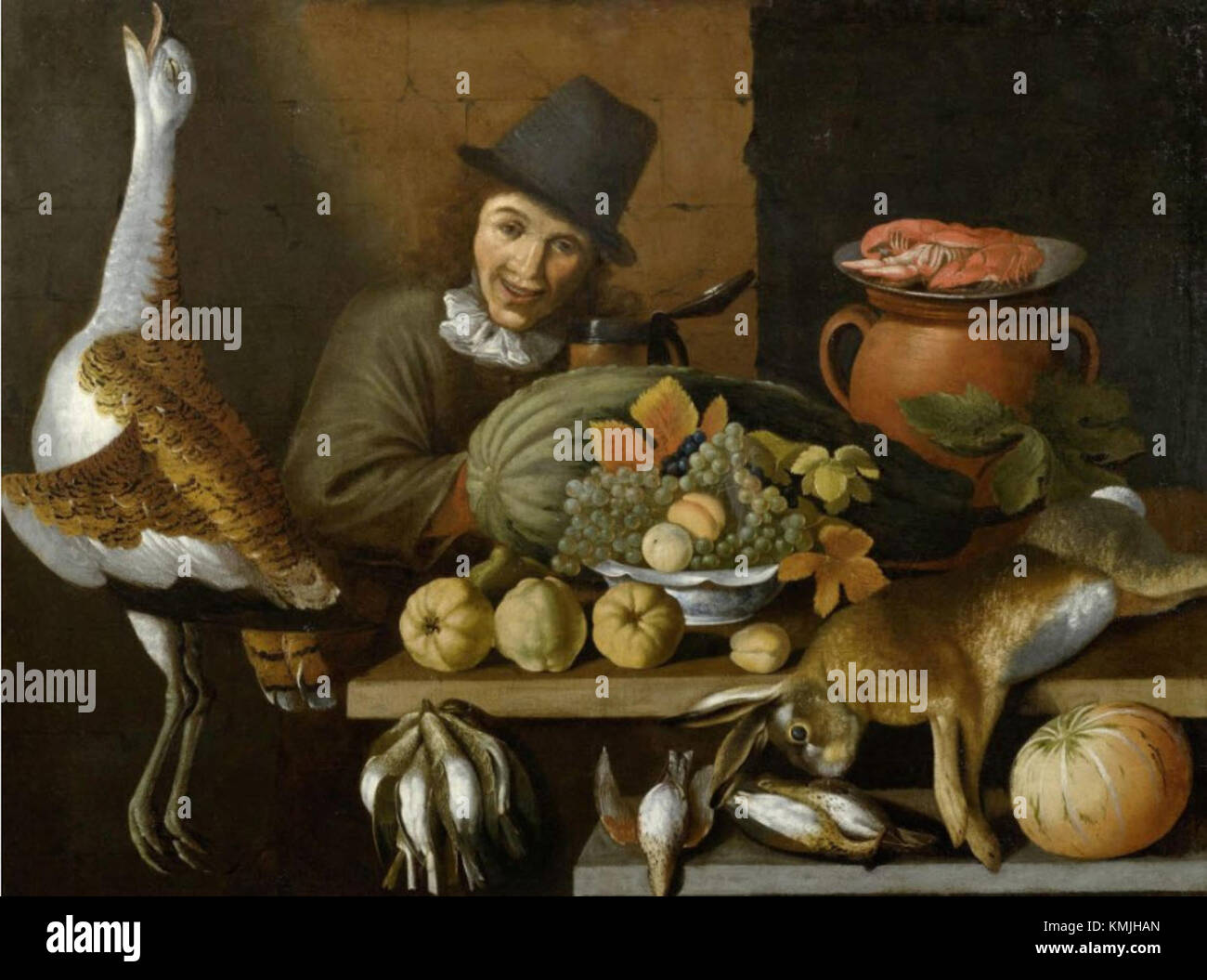 This artwork, titled 'Stillleben mit Mann' (Still Life with Man) by ...