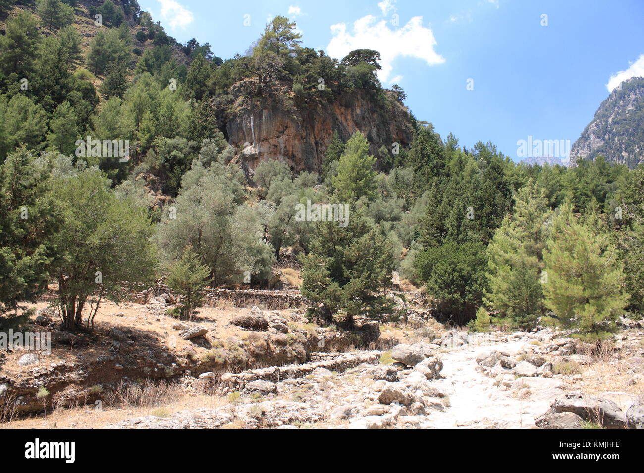 Walls and ruins in abandoned village in Samaria Gorge on Crete Stock ...
