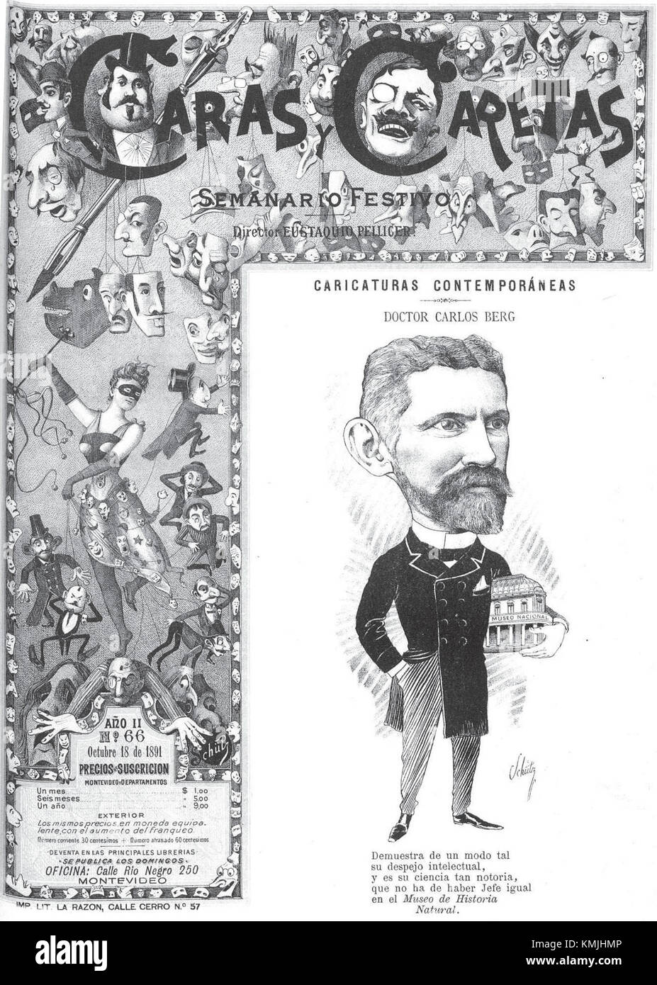 Cover page of 'Caras y Caretas' magazine, issue 66, dated October 18 ...