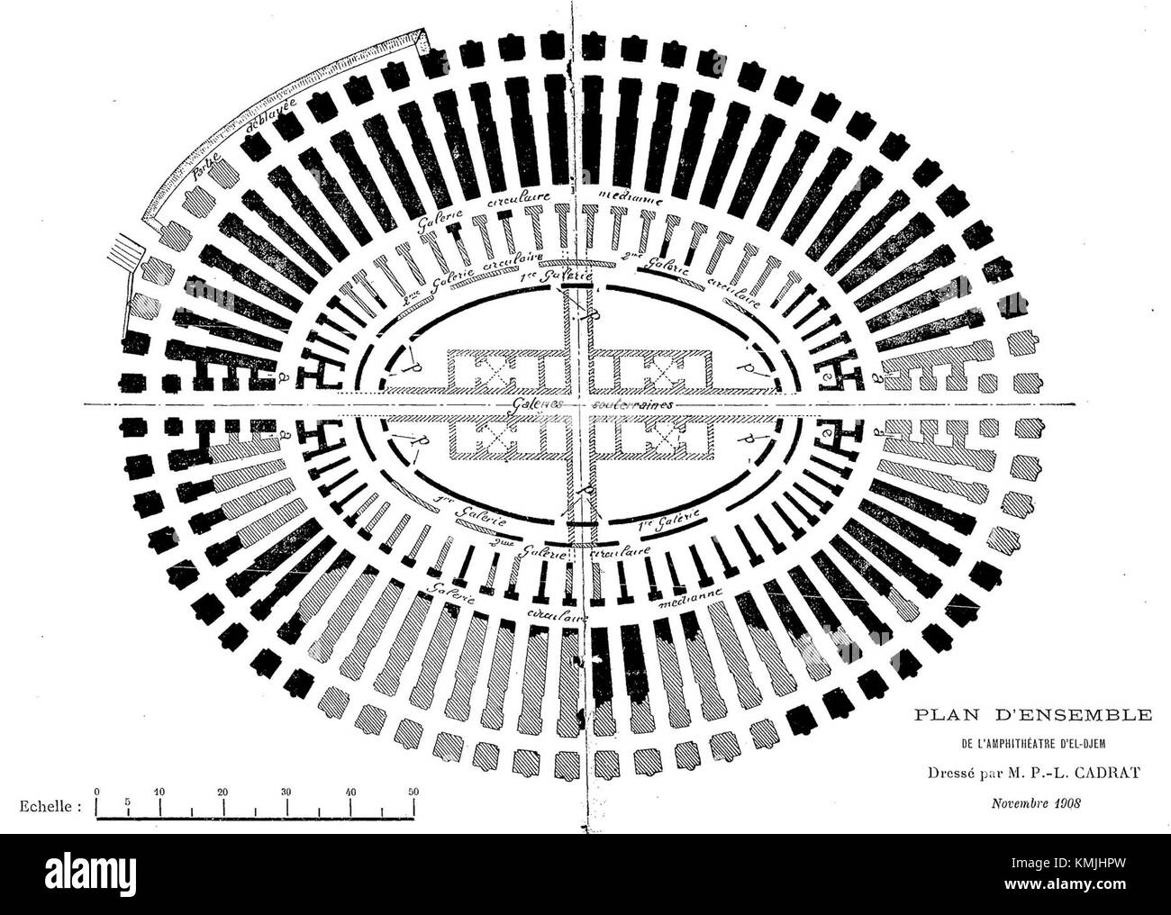 Plan amphitheatre eljem Stock Photo - Alamy
