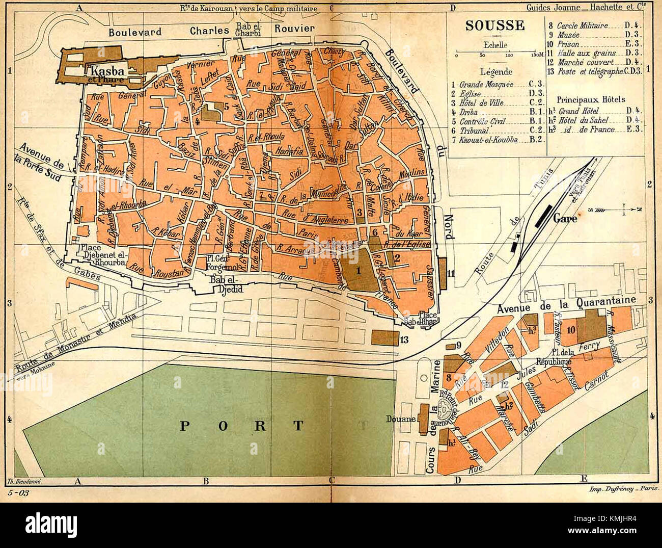 This 1903 map of Sousse, Tunisia, offers a detailed view of the city ...