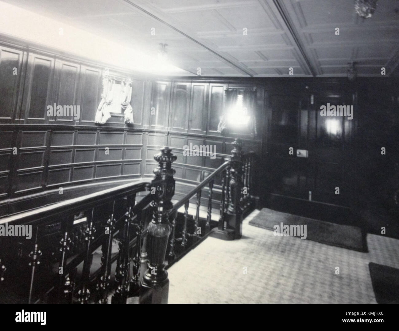 This image shows the saloon aboard the Ben-my-Chree, a ferry that ...