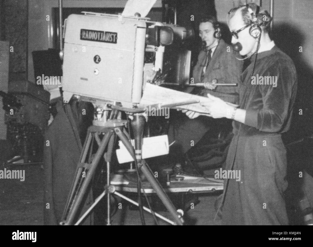 This image from 1955 shows an early television camera used for ...