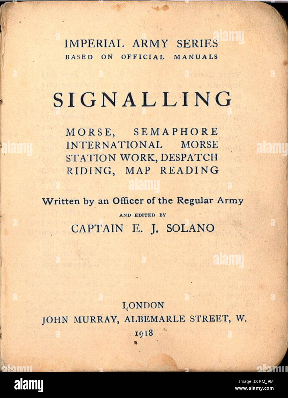 The title page from a 1918 publication on signaling, illustrating the ...