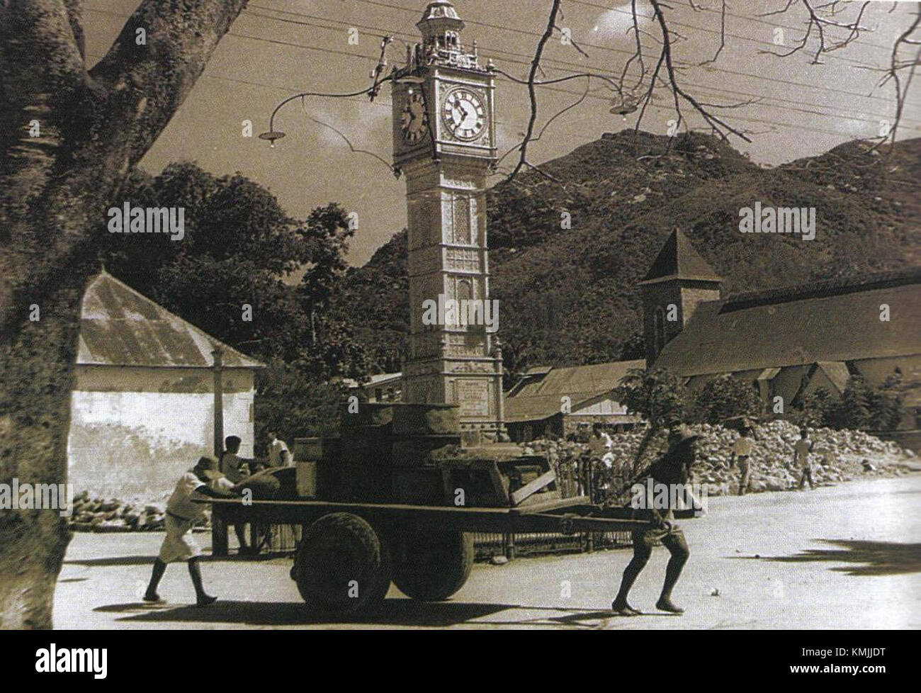 The Victoria Clock Tower, located in the capital of Seychelles, is a ...