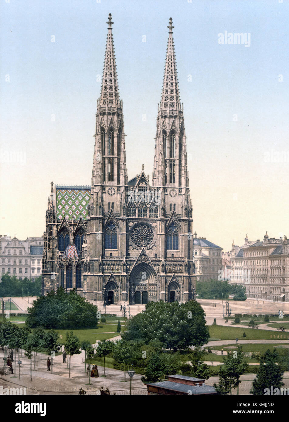 Votivkirche in Vienna, Austria, is a neo-Gothic church completed in the ...