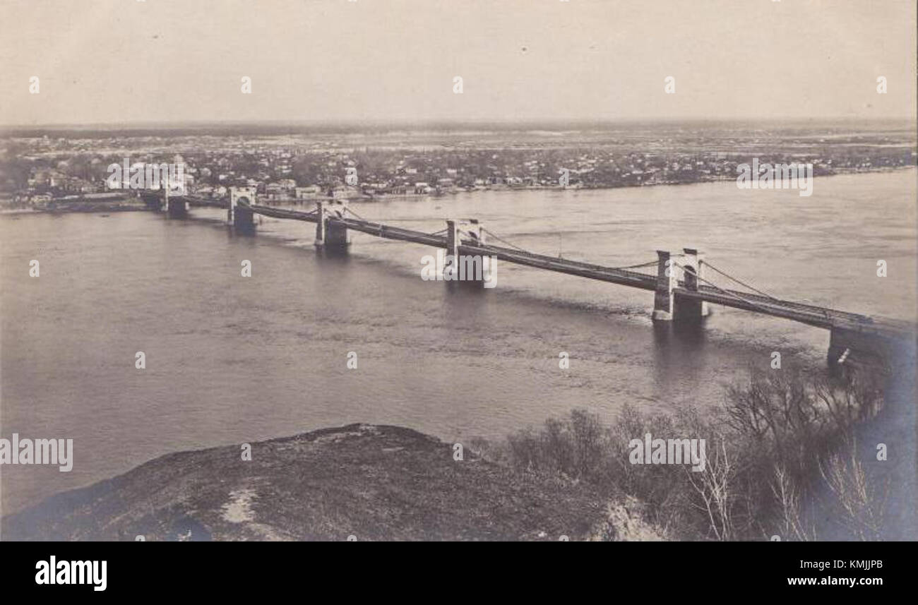 The Nicholas Chain Bridge in Kiev, constructed in the late 19th century ...