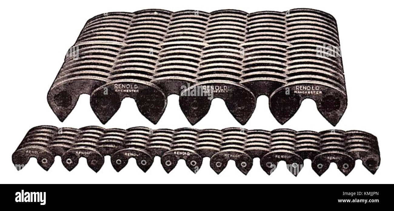 Renold's silent chain, a type of mechanical chain designed for quiet ...