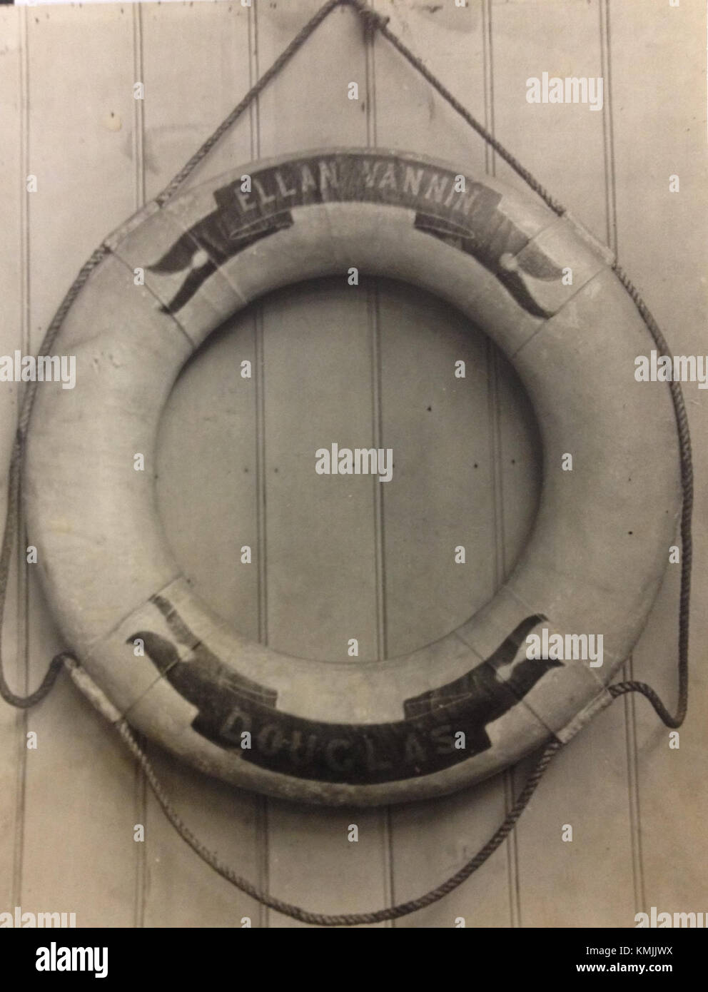 A life belt from the RMS Ellan Vannin, a ship that operated in the ...