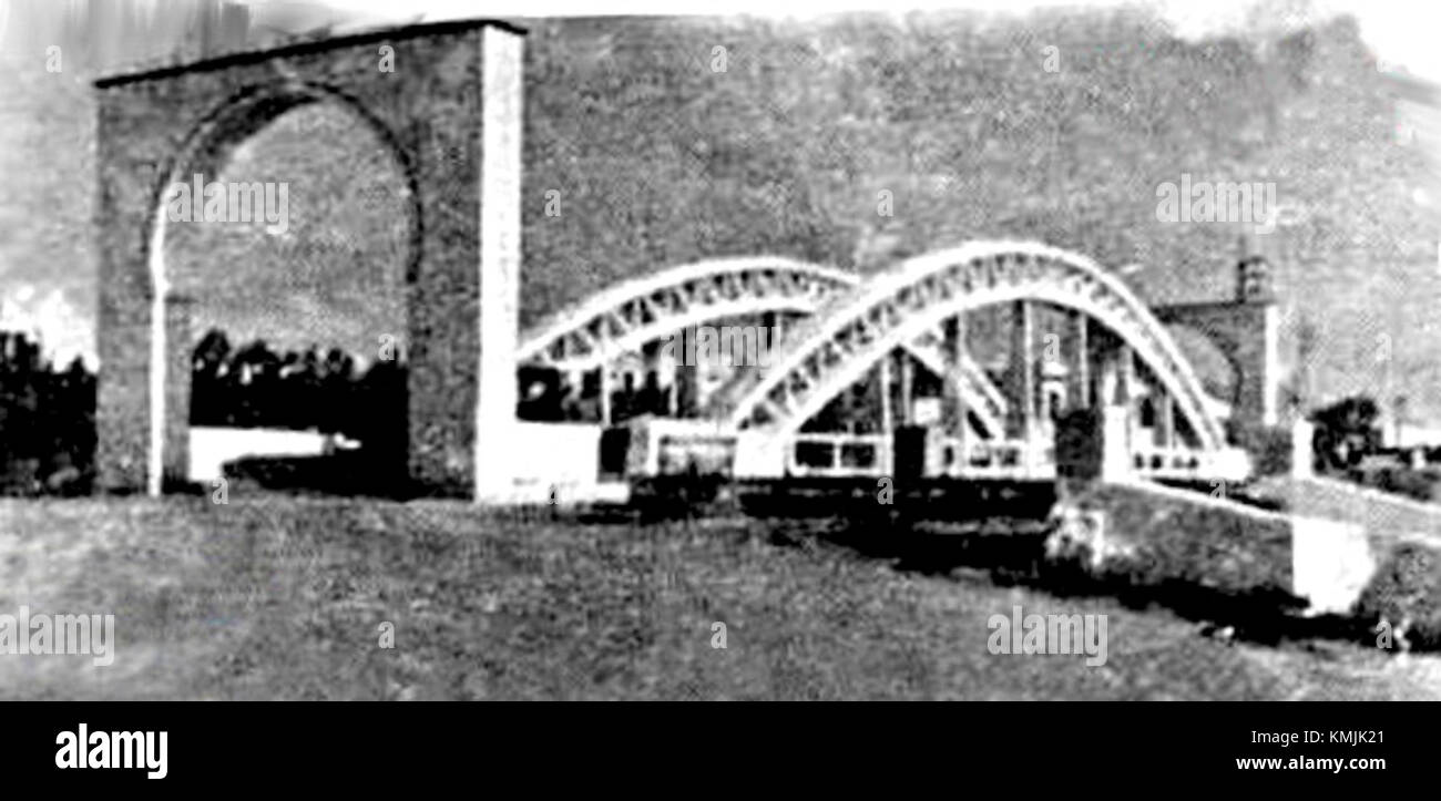 This historic image from 1931 showcases the Korba Bridge, a notable ...