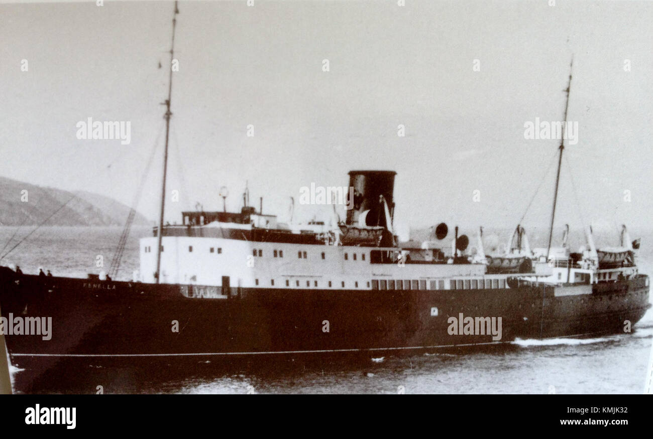 The RMS Fenella, a well-known ferry, arriving at Douglas, Isle of Man ...