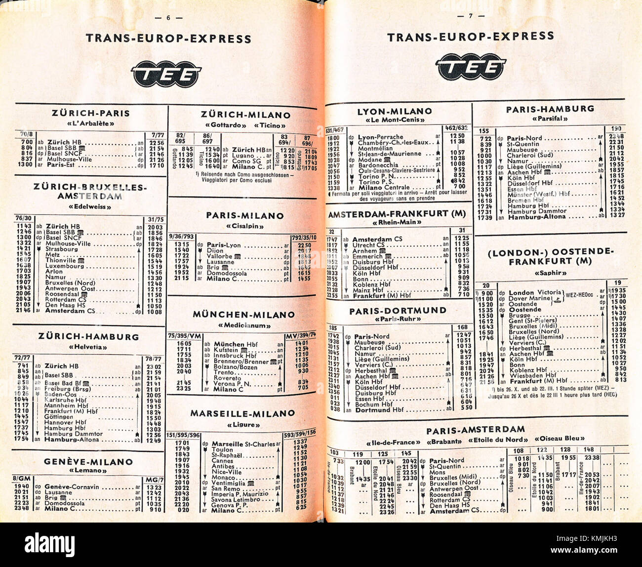 A reference to the 1963-1964 TEE (Trans Europ Express) service, which ...