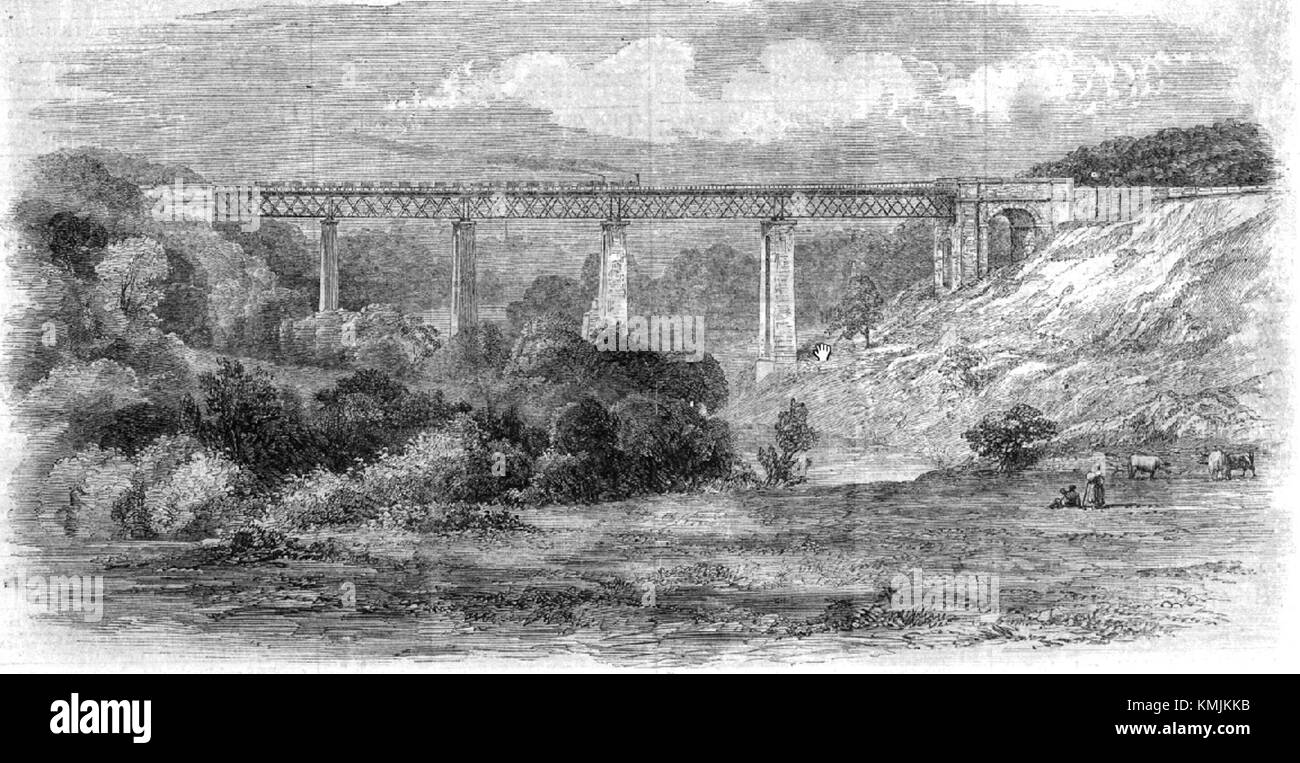 The Tees Viaduct, constructed in 1861, is a historic railway bridge in ...