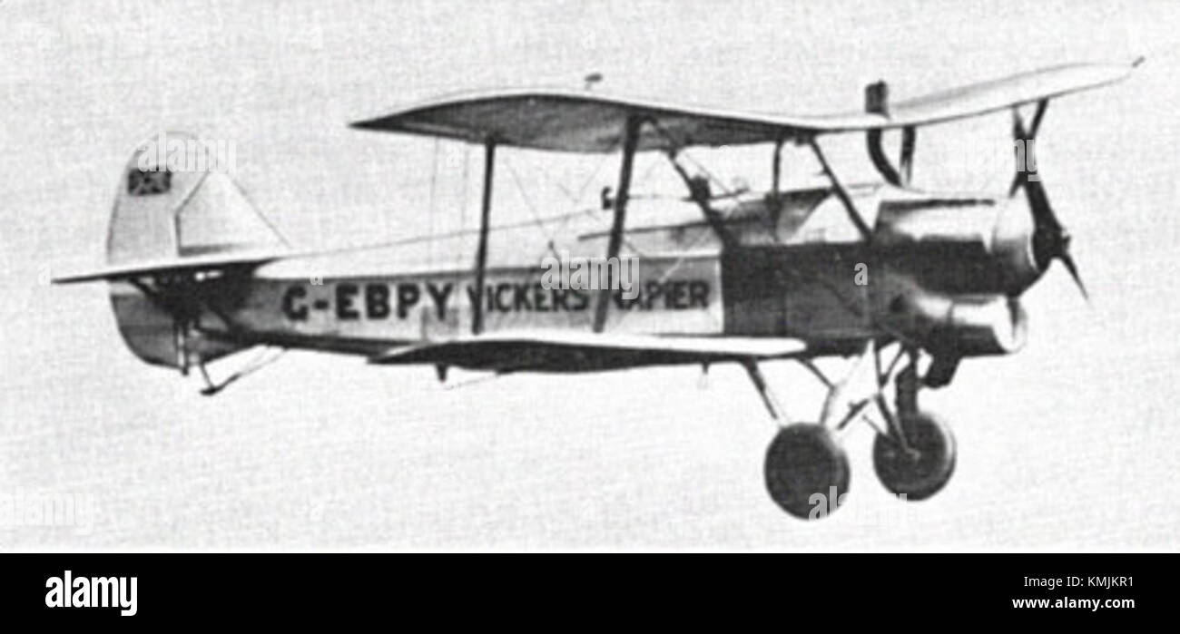 The Vickers Vivid, a British aircraft, is shown in flight in this image ...
