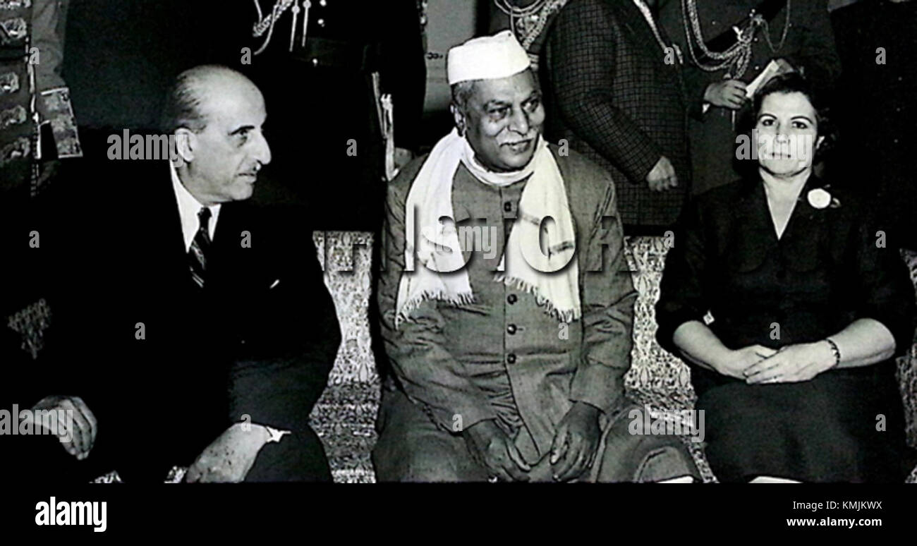 This historic photograph features Syrian President Shukri al-Quwatli ...