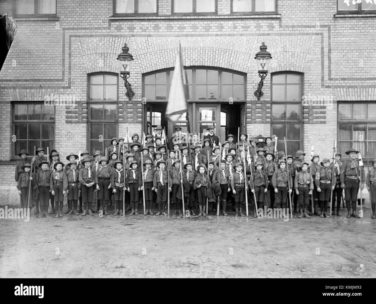 This image captures Swedish scouts in 1912, showcasing their uniforms ...