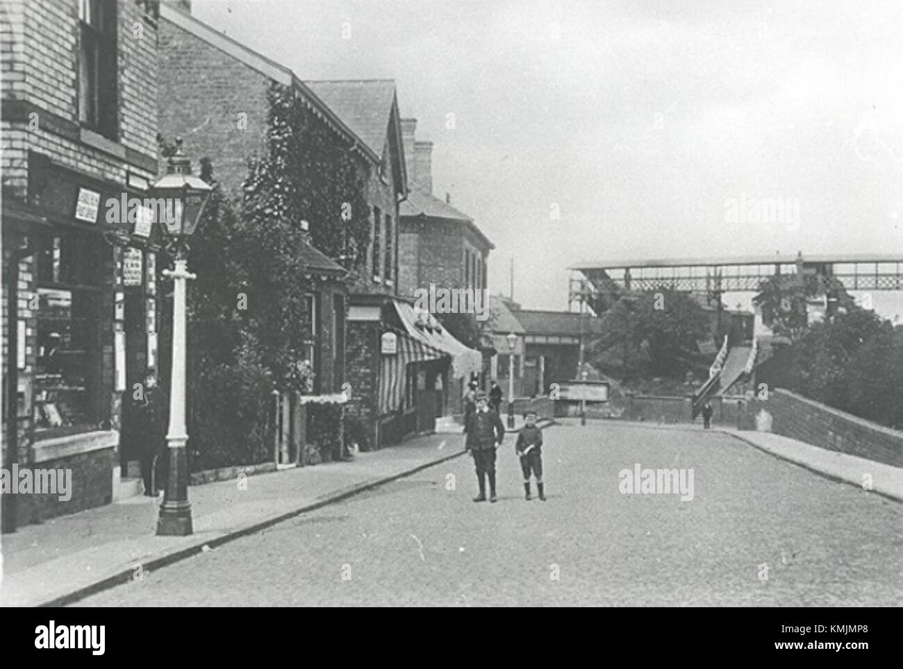 Mellor Road and Cheadle Hulme railway station, circa 1908, represents a ...