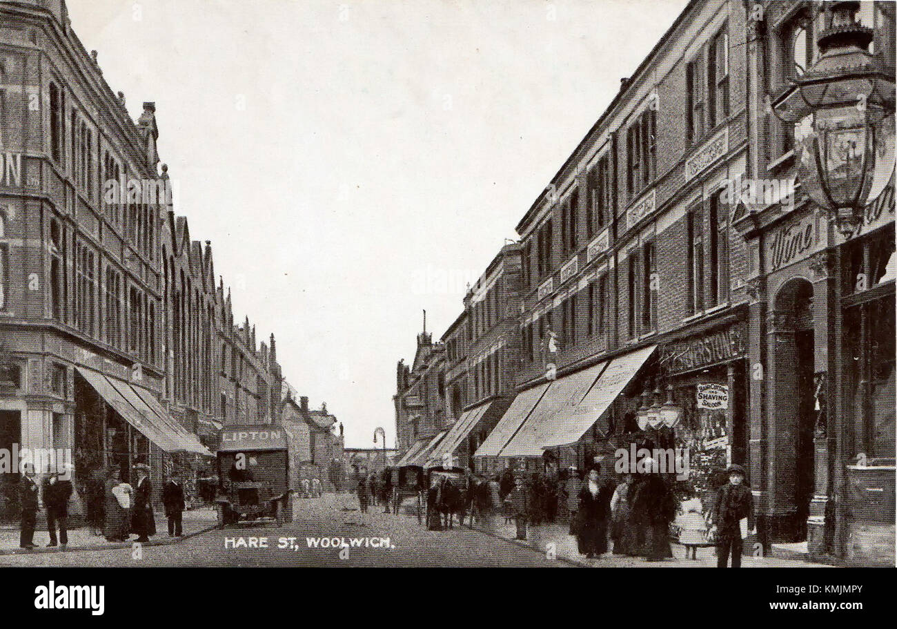 A photograph of Hare Street in Woolwich, London, around 1910. This ...