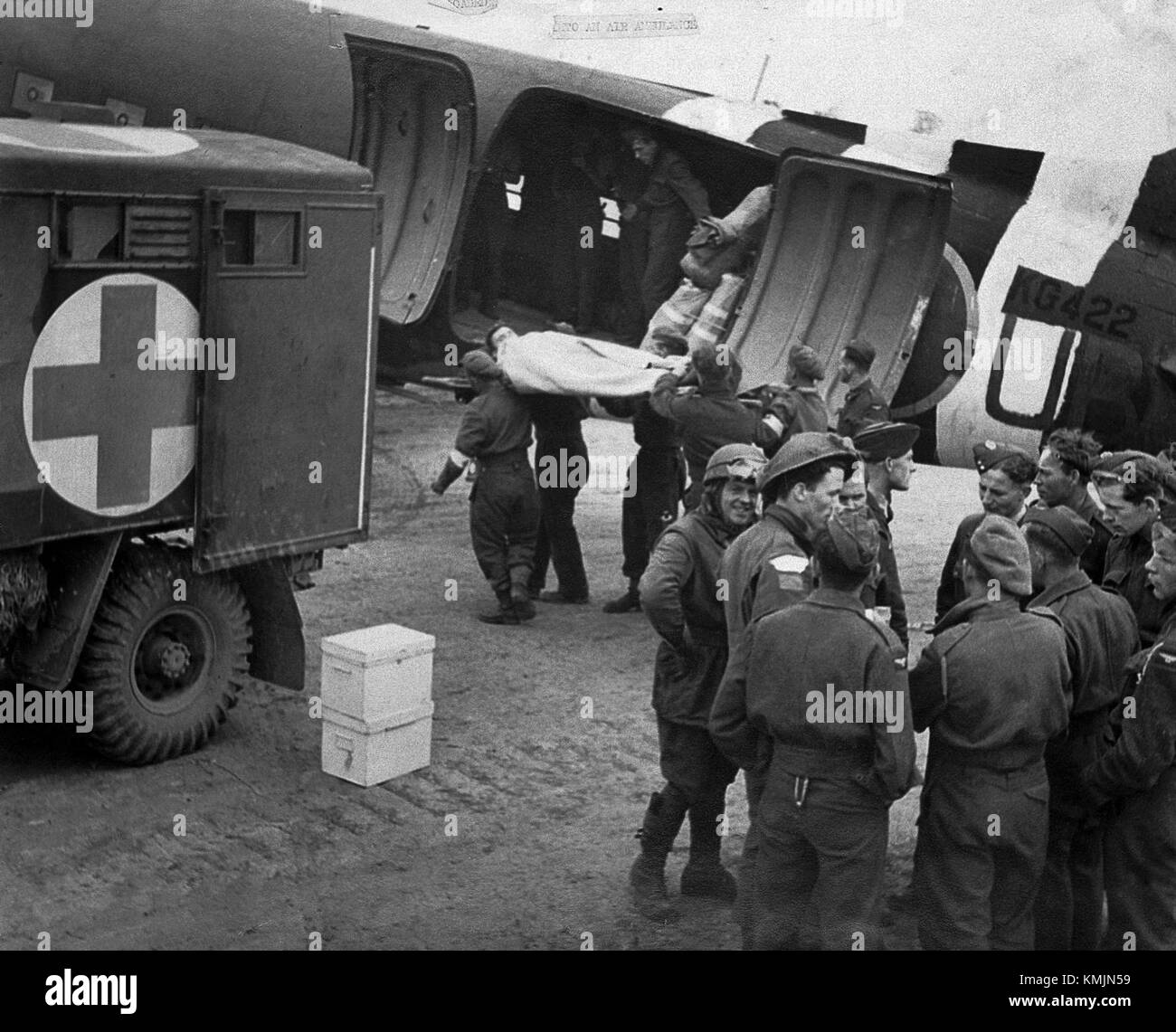 This image captures a patient from the Royal Army Medical Corps (RAMC ...