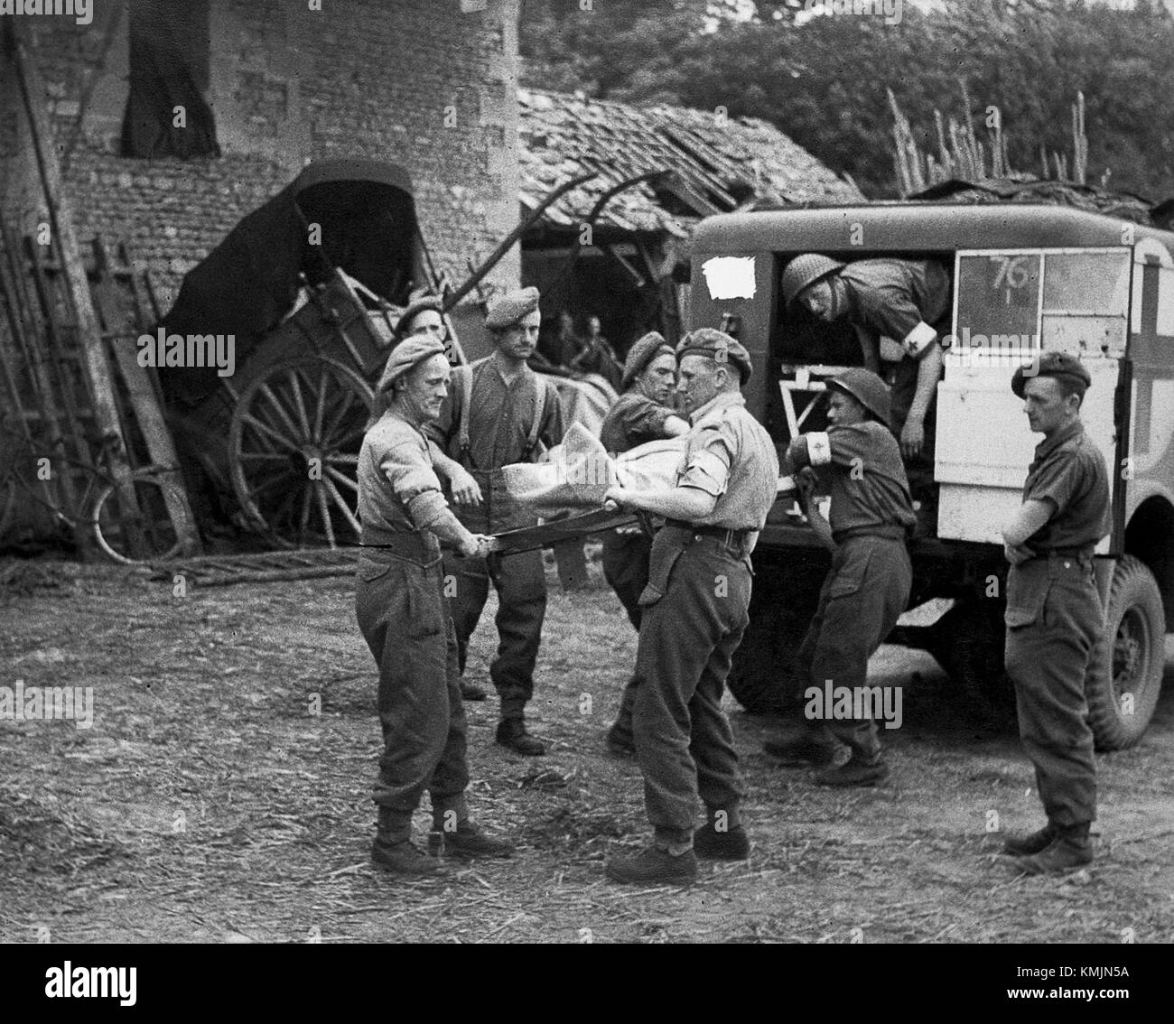 A photograph depicting the Royal Army Medical Corps (RAMC) advanced ...