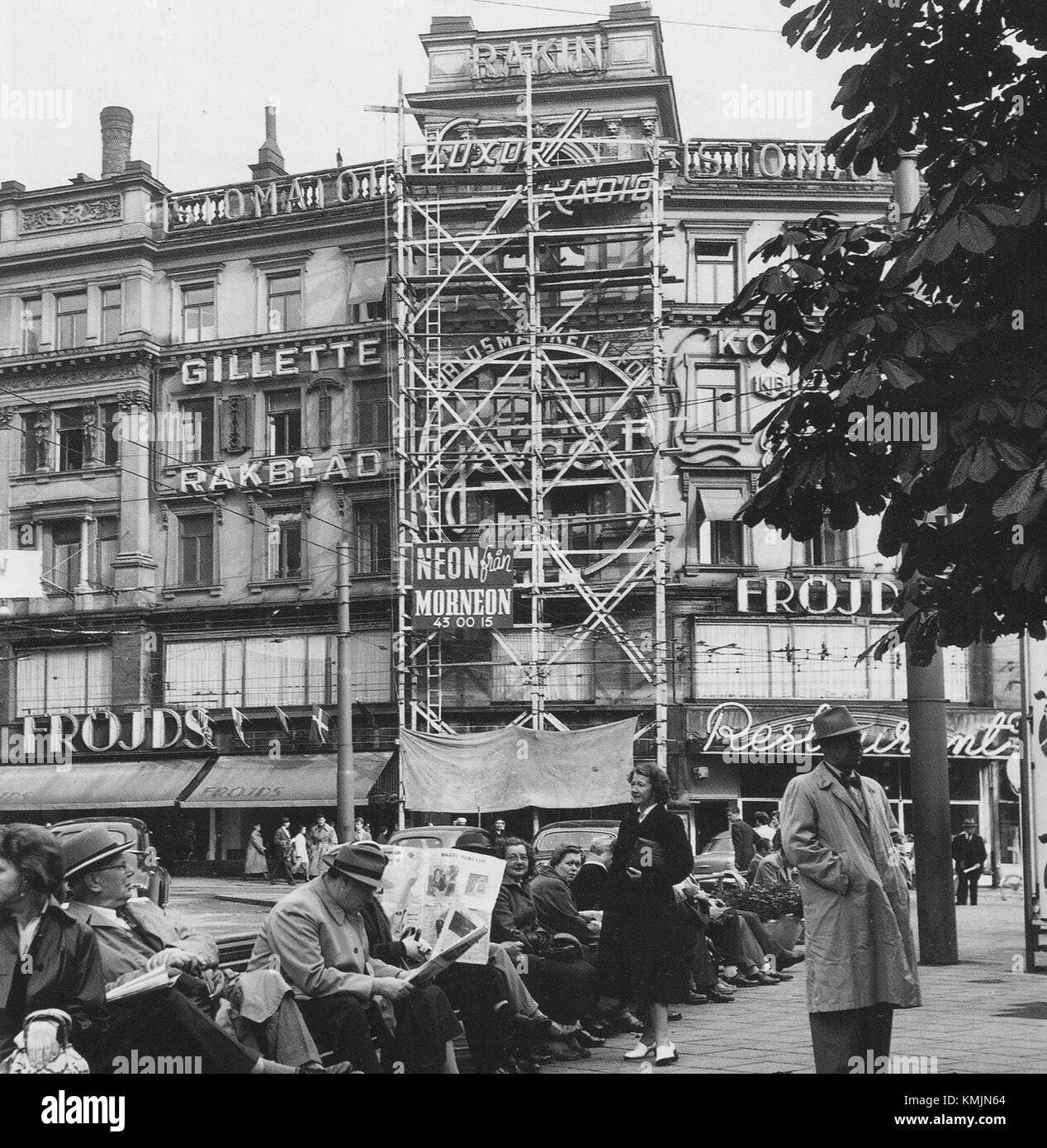 Stureplan, a square in Stockholm, is known for its neon light ...