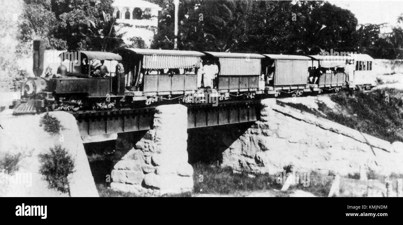 A vintage railway train from Bububu, Tanzania, circa 1905, showcasing ...
