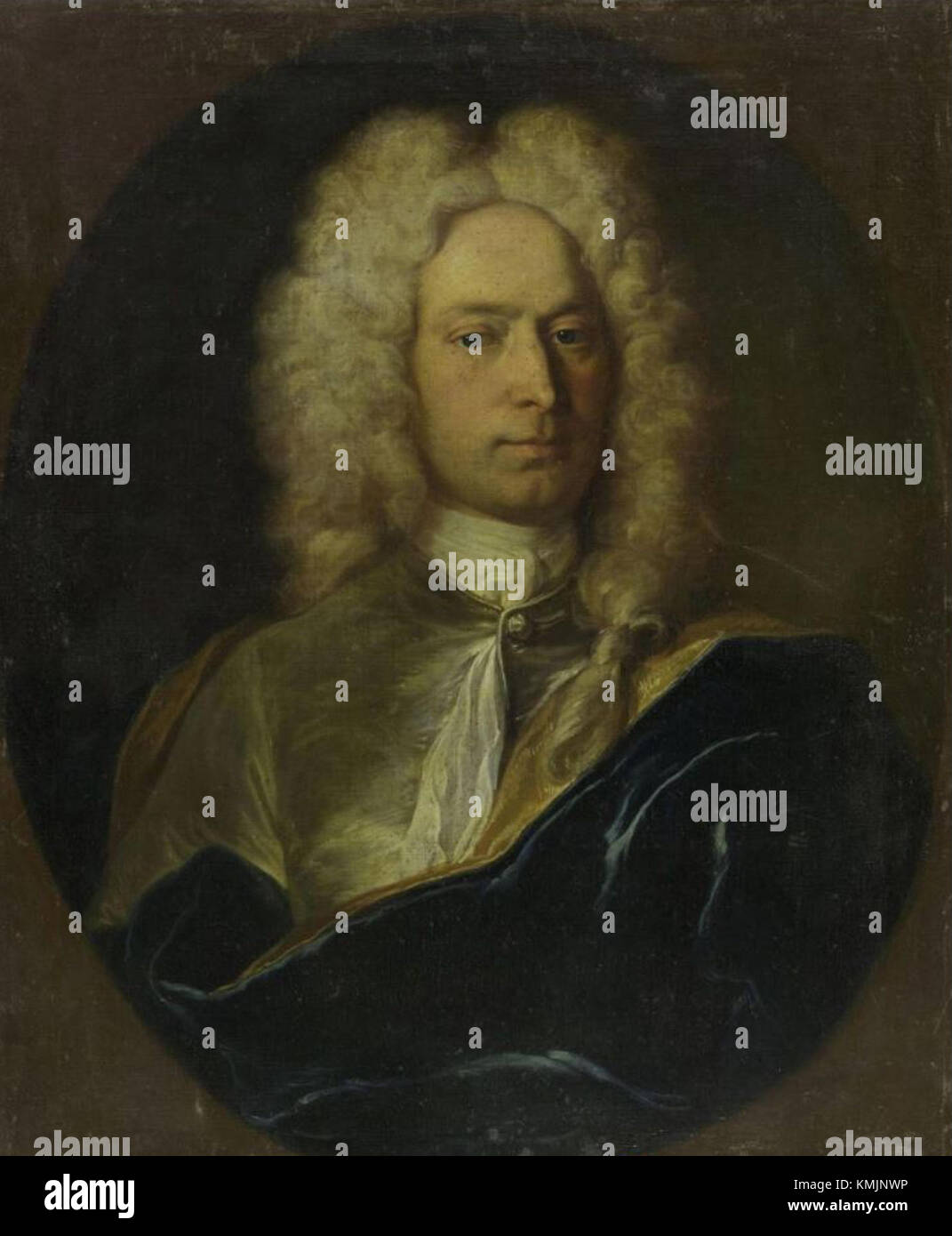 A painting by Johann Rudolf Huber titled *Bildnis eines Unbekannten* (Portrait of an Unknown Man ...