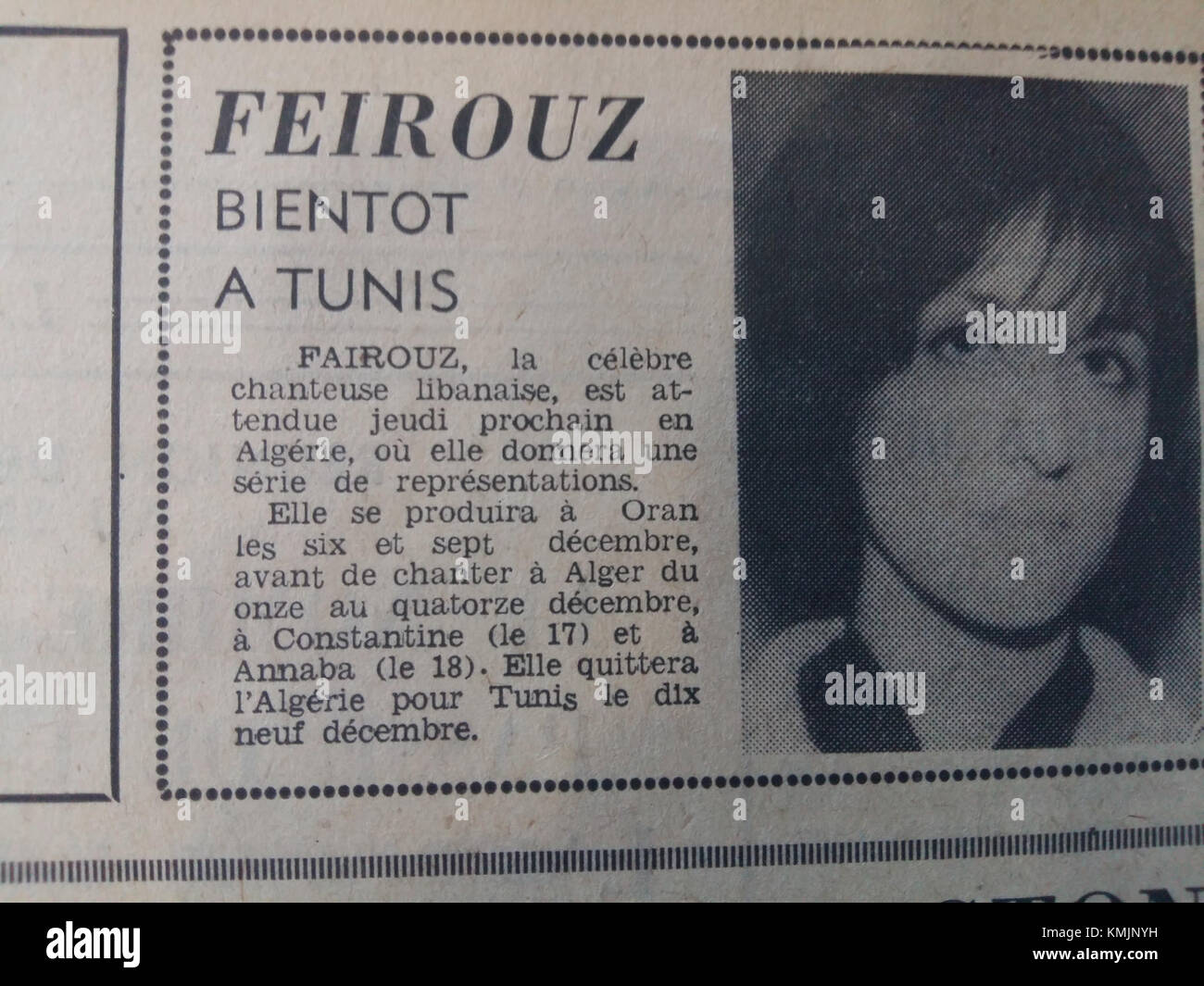 Fairouz, a renowned Lebanese singer, performed in Tunisia in 1968 ...