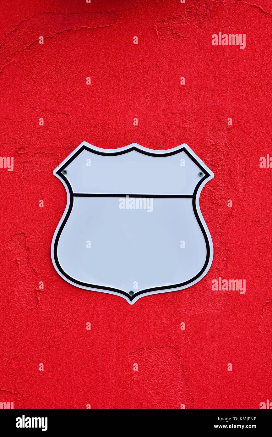 American interstate highway road shield with a white background Stock ...